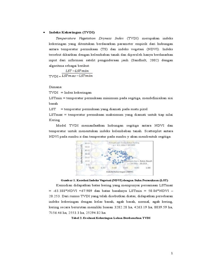 Indeks Kekeringan Atau TVDI | PDF