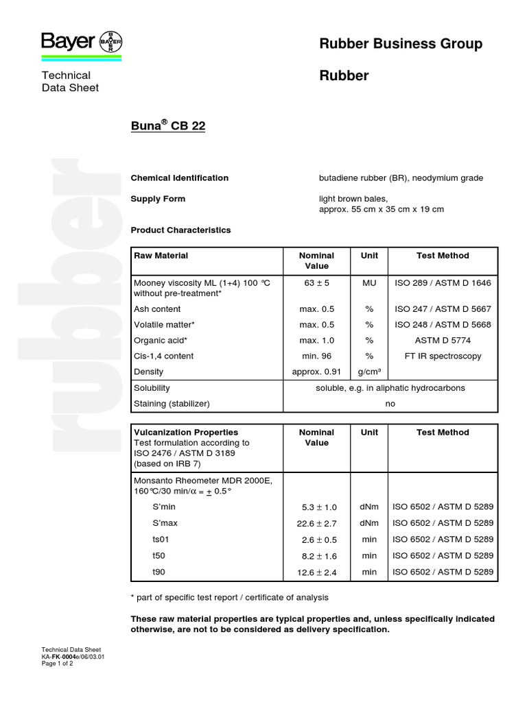 Buna CB 22 | PDF | Industries | Materials