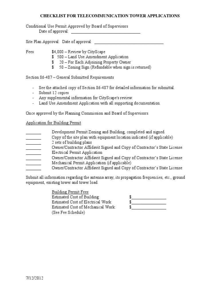 Telecom Checklist for Tower | Electromagnetic Interference | Federal ...