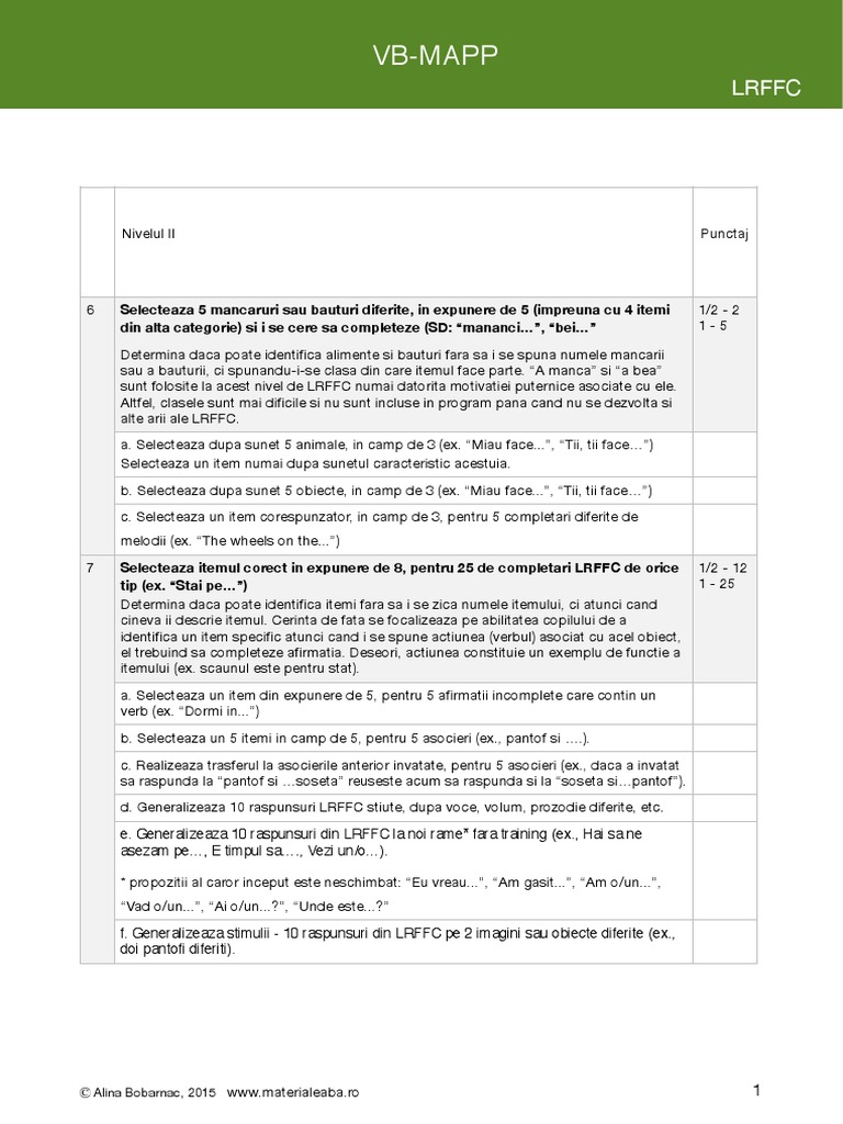 VB Mapp. LRFFC PDF | PDF