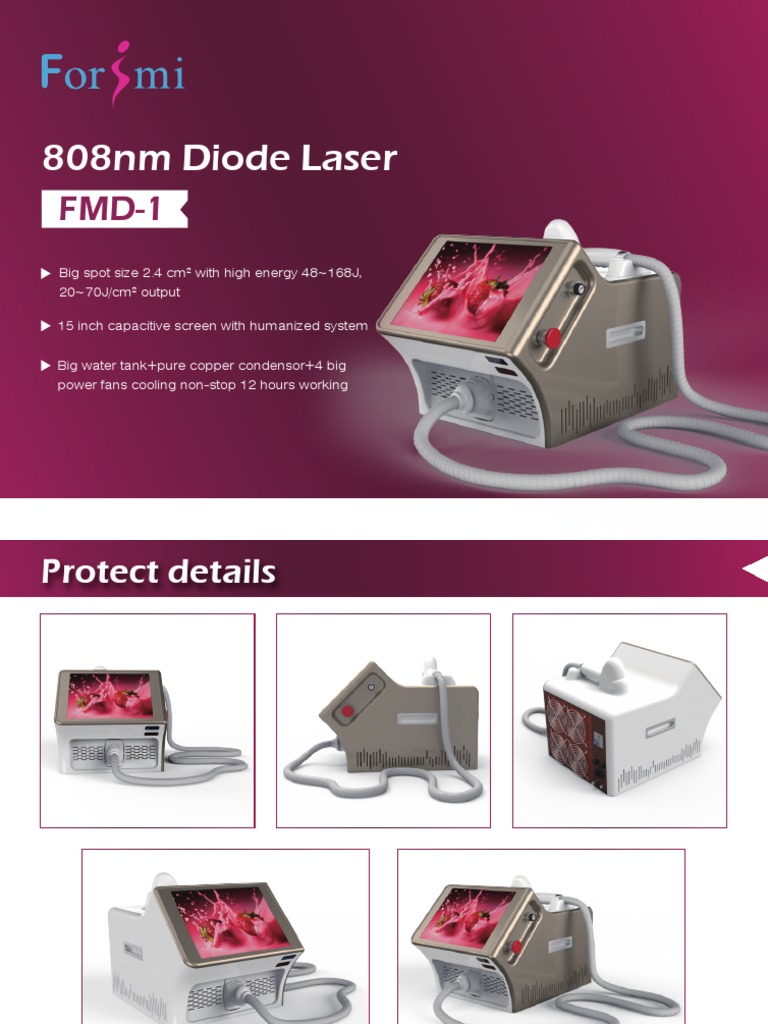 808nm Diode Laser: Big Spot Size 2.4 CM With High Energy 48 168J, 20 ...