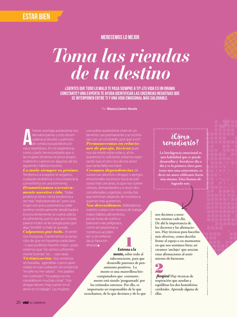 Toma Las Riendas de Tu Destino | PDF | Autoestima | Amor Toma Las Riendas de Tu Destino | PDF | Autoestima | Amor