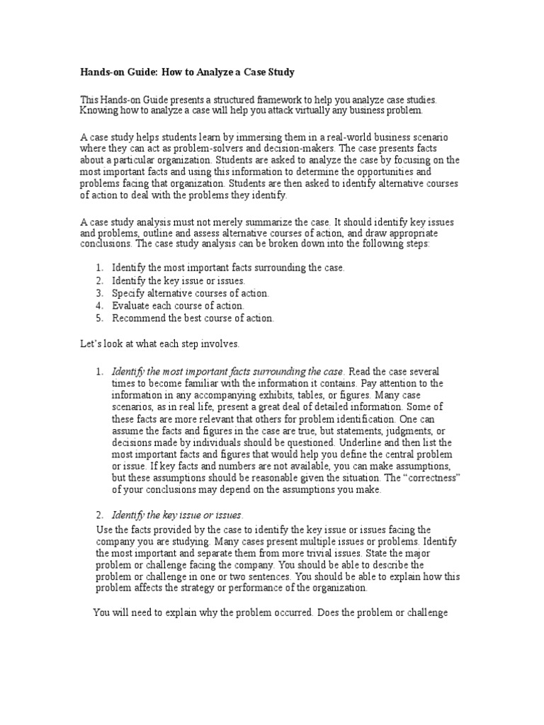 How To Analyze A Case Study | PDF | Business Process | Leadership
