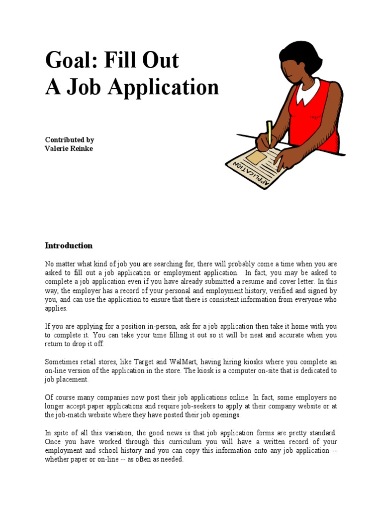 Worker Fill Out A Job Application | PDF | Résumé | Employment
