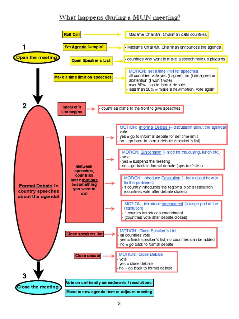 Flow Chart and Script MUN | PDF | Chairman | Parliamentary Procedure
