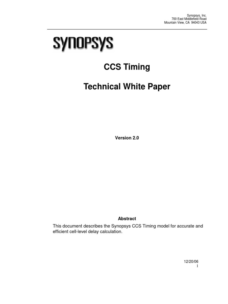Ccs Timing Wp Pdf License Capacitor