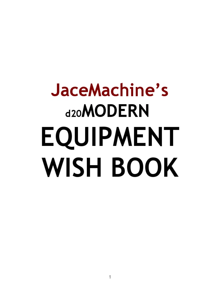 D20 Modern Equipment Wish Book | PDF | Armour | Textbook