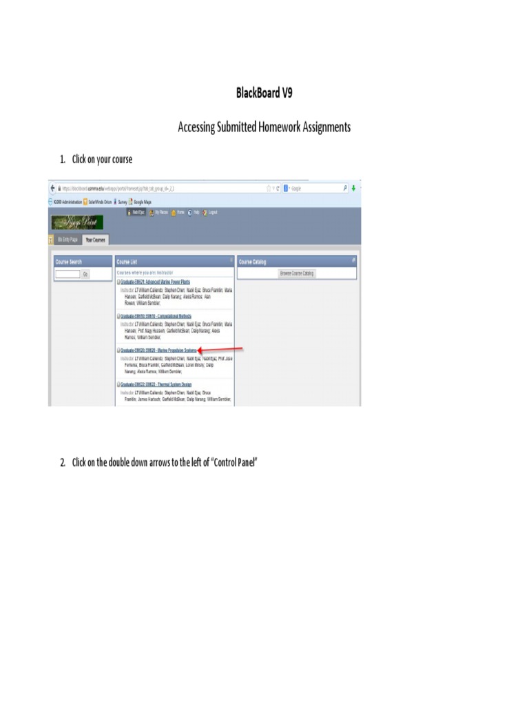 BlackBoard Accessing Submitted Homework Assignments | PDF