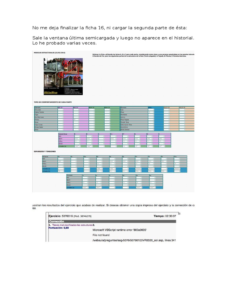 Incidencia Aulaweb Estructuras | PDF