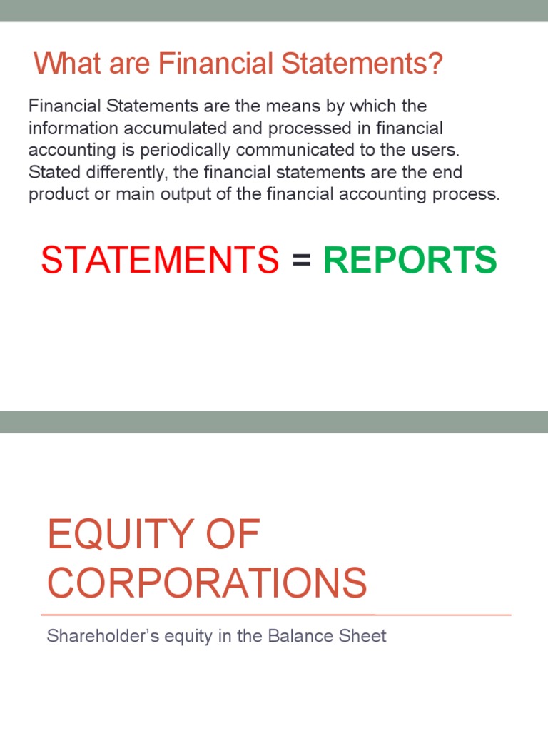 Equity of Corporations | PDF | Equity (Finance) | Balance Sheet