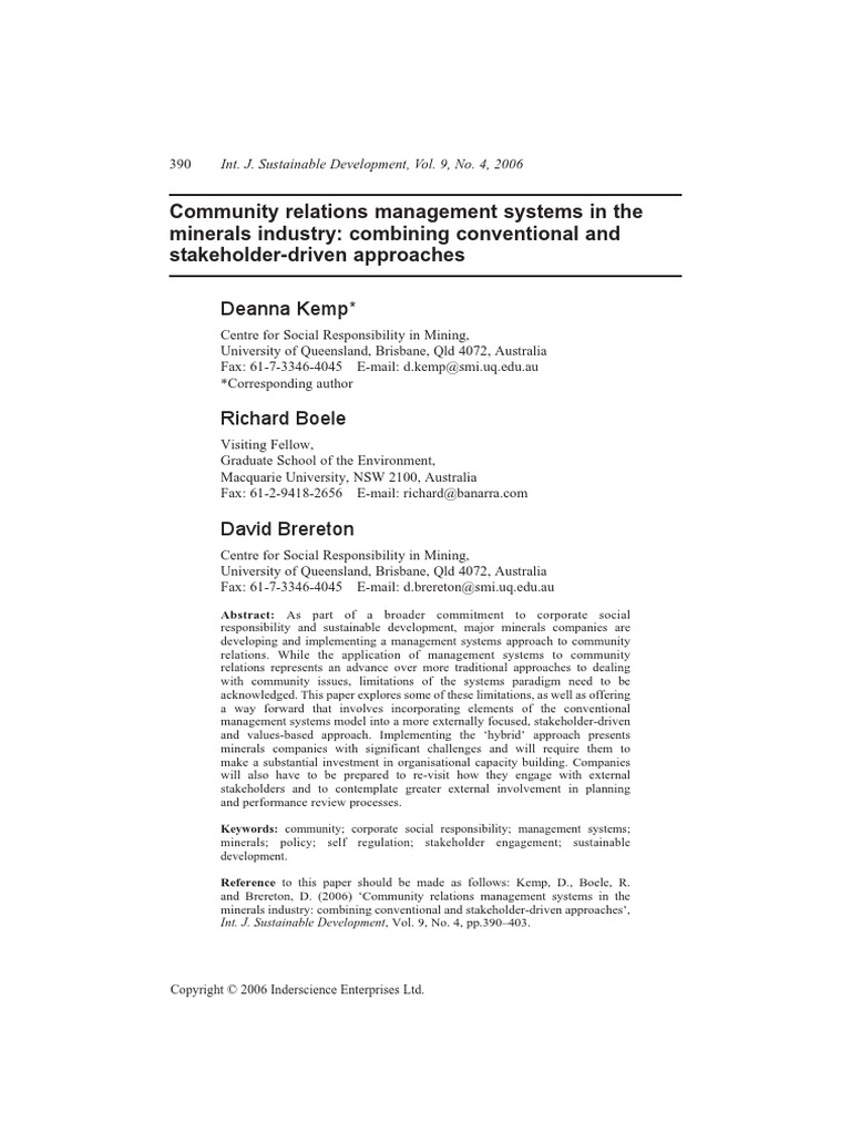 Community Relations Management Systems | PDF | Corporate Social ...