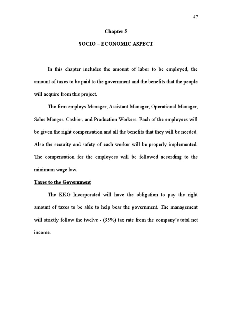 Chapter 5 (Socio Economic Aspect) | PDF | Employment | Taxes