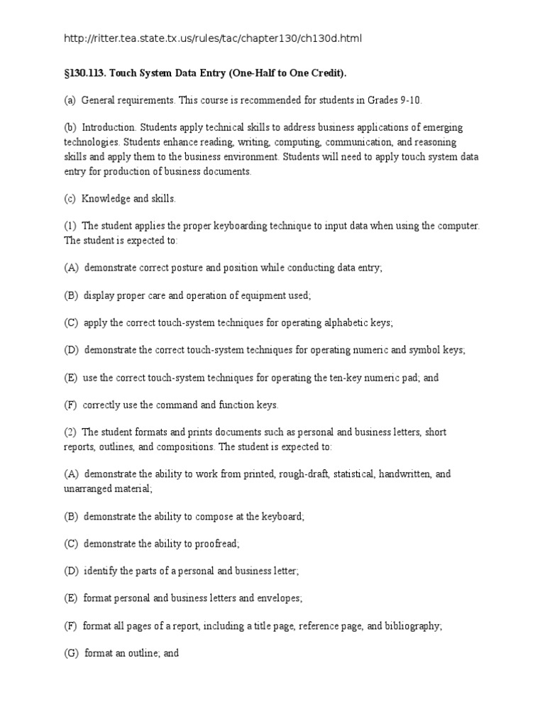 Touch System Data Entry Course Overview | PDF | Proofreading ...