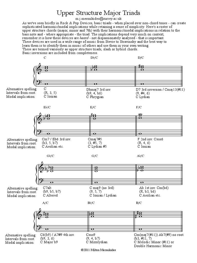 Upper Structure Chords PDF | PDF | Mode (Music) | Harmony