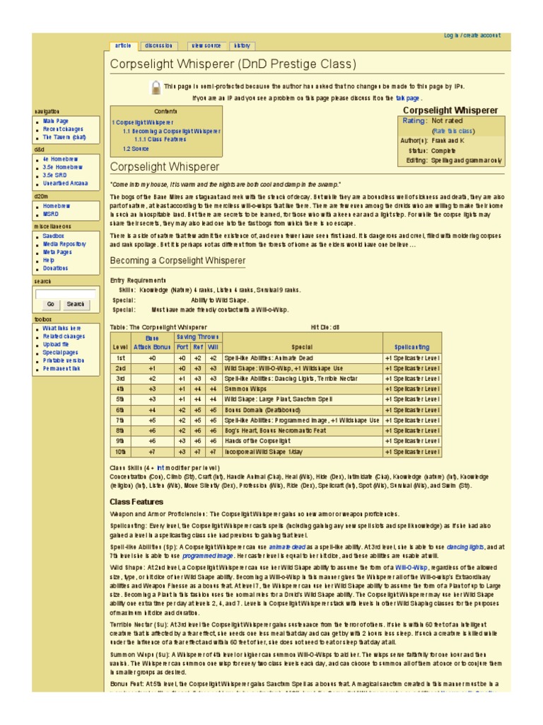Corpselight Whisperer PDF | PDF | Role Playing Games | Tsr (Company) Games