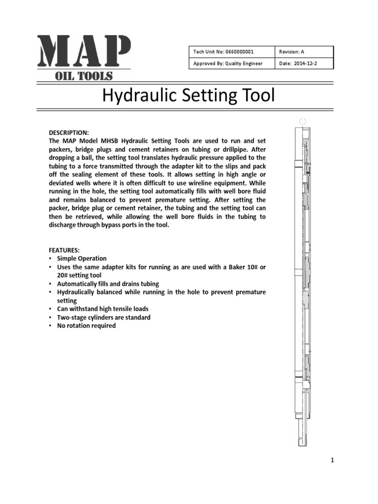 Hydraulic Setting Tool: A Technical Document Describing the Operation ...
