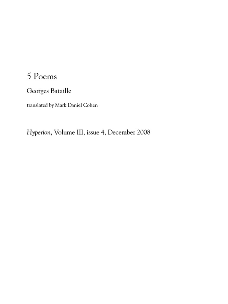 5 Bataille Poems | PDF
