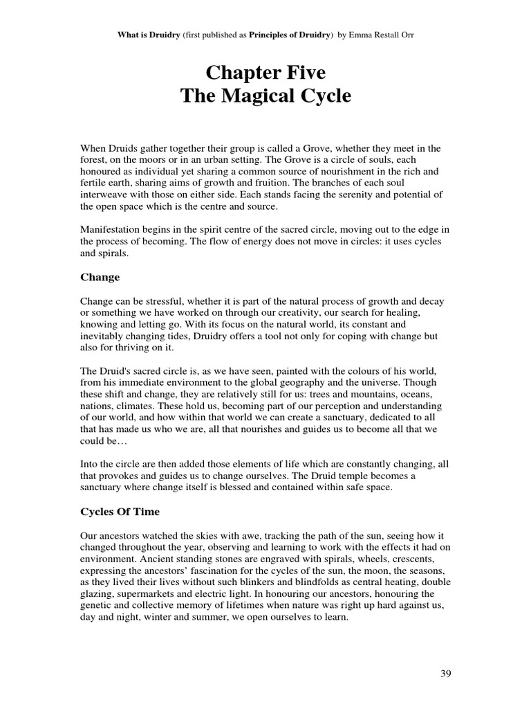 Chapter Five The Magical Cycle: Change | PDF | Neo Druidism | Druid