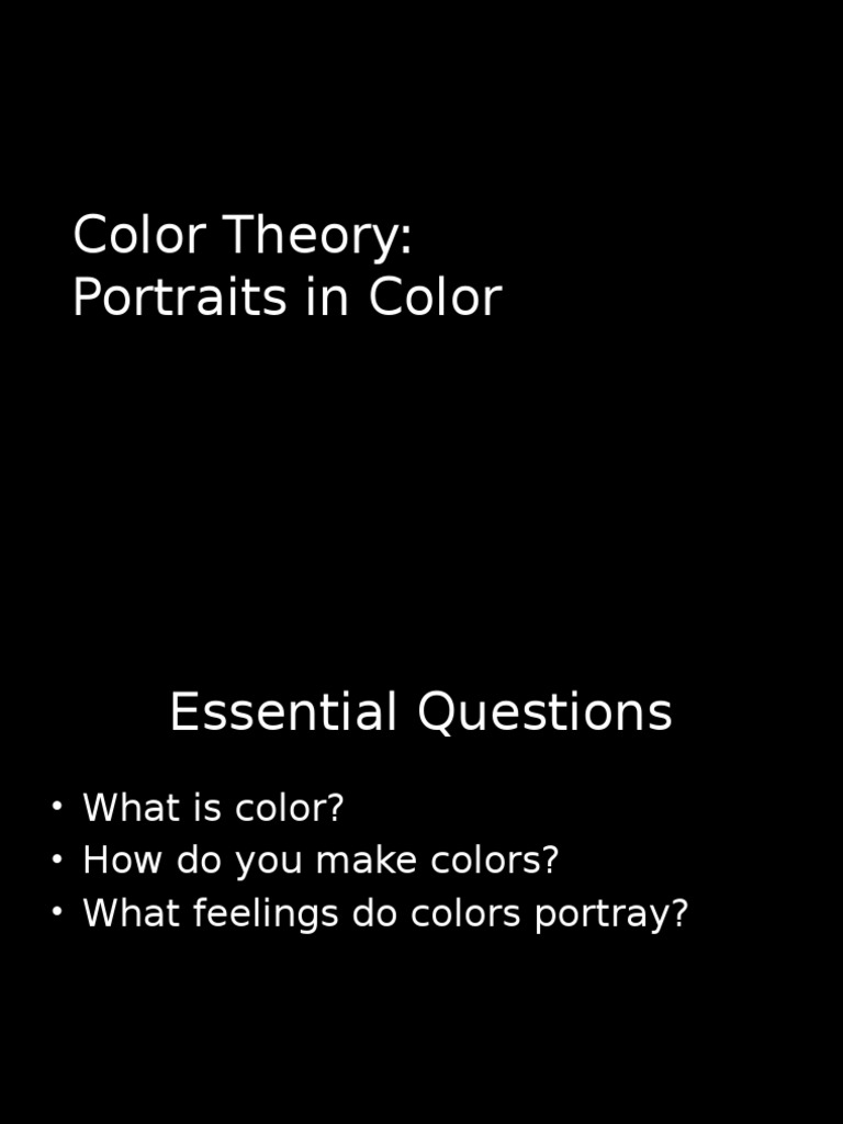 Color Theory Self Portraits | PDF
