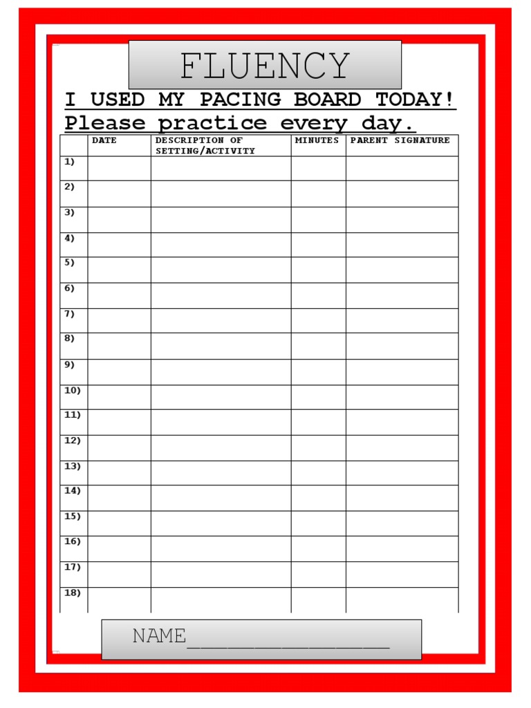 Daily Fluency Practice Log | PDF