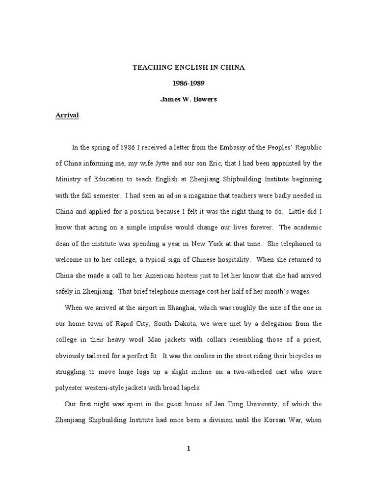 Teaching English In China Pdf Foreign Exchange Reserves Cultural