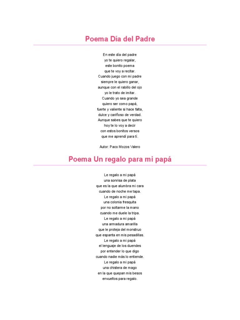 Poema Día Del Padre