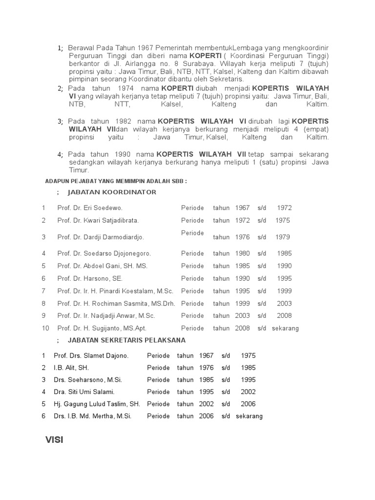 Sejarah Kopertis | PDF