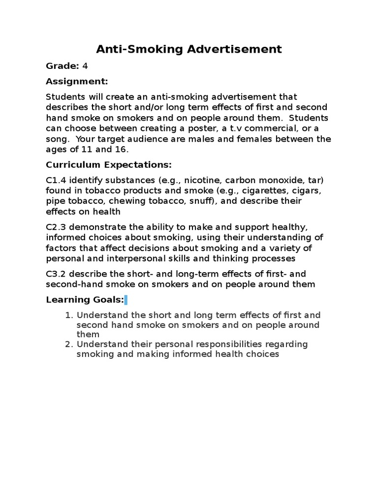 Health Lesson Plan | PDF | Cigarette | Smoking