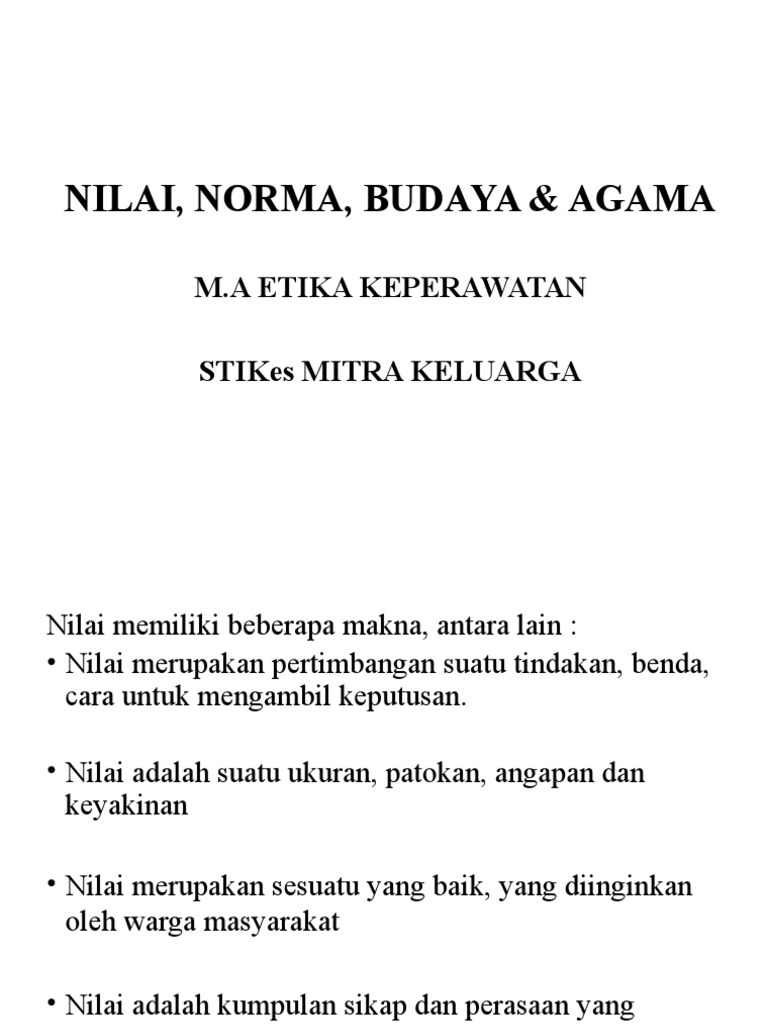 Nilai Norma Budaya Dan Agama | PDF