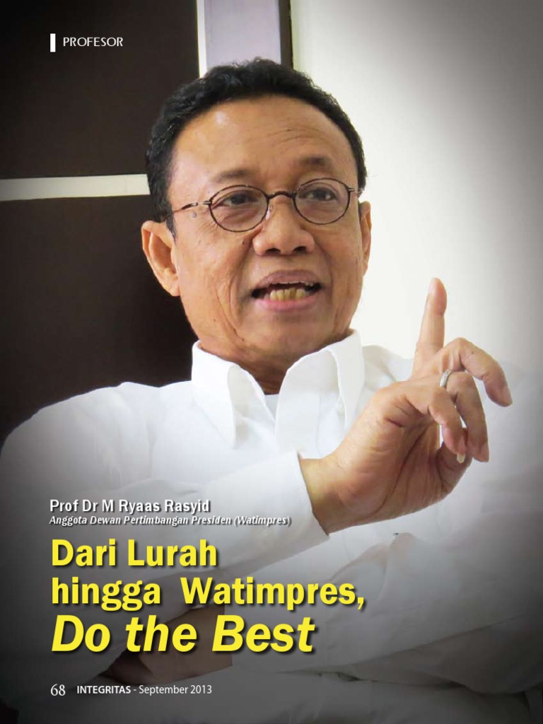 Tokoh INTEGRITAS: Prof DR M Ryaas Rasyid | PDF