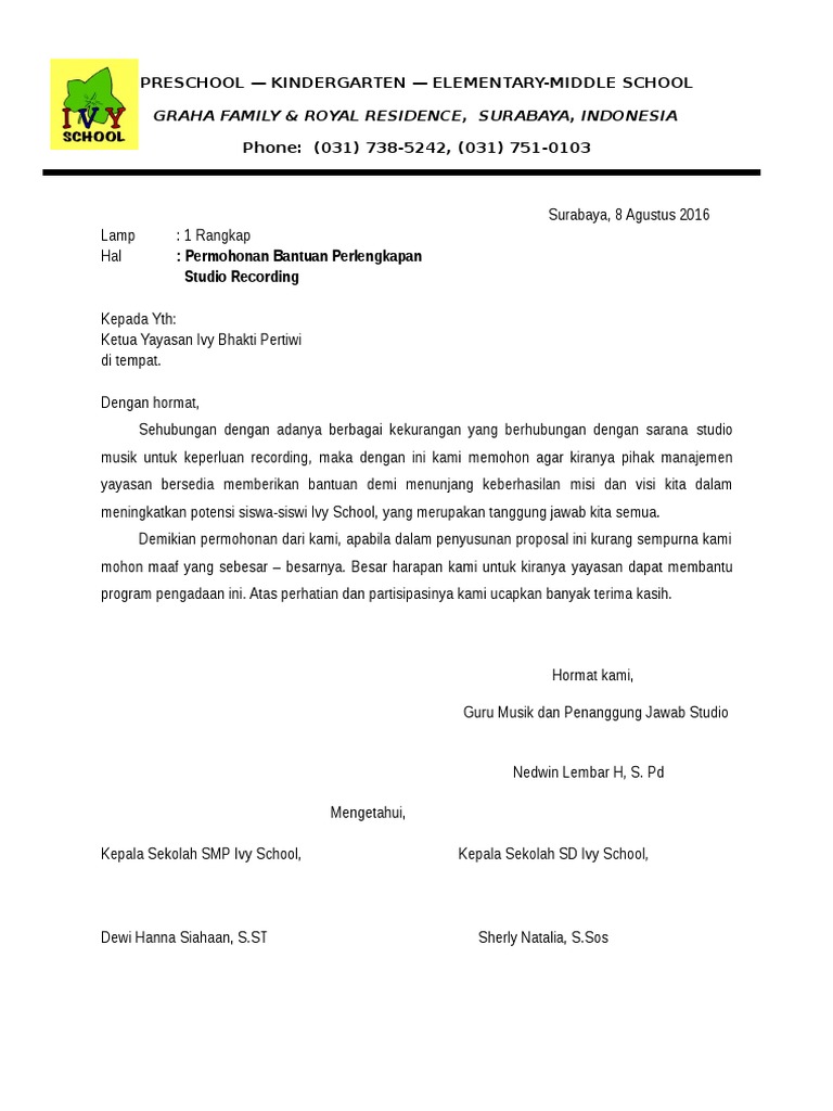 Contoh Surat Pengantar Proposal | PDF