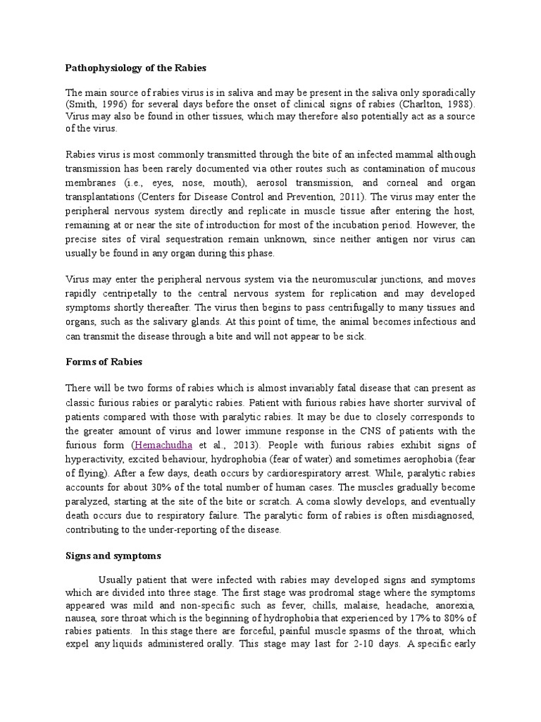 Pathophysiology of the Rabies | Rabies | Virus