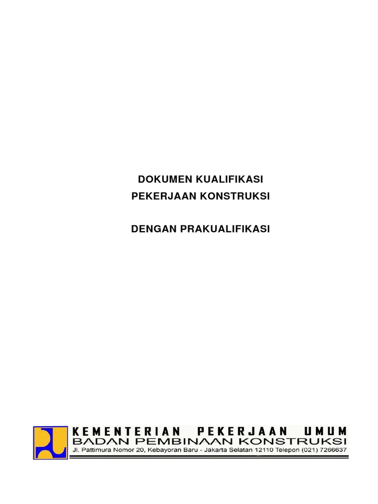 Contoh Dokumen Kualifikasi | PDF | Pengelolaan Keuangan & Uang