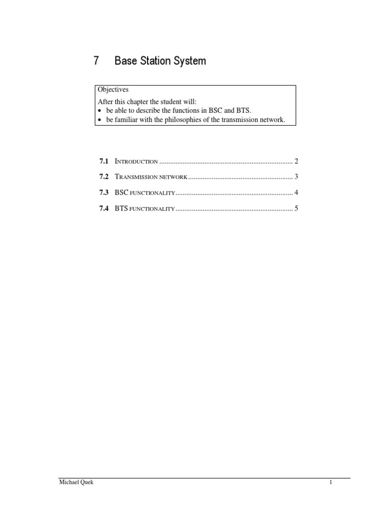 Base Station System: BSC and BTS Functions | PDF