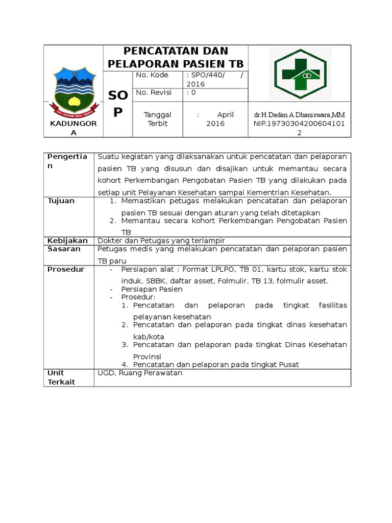 Pencatatan Dan Pelaporan Pasien TB | PDF
