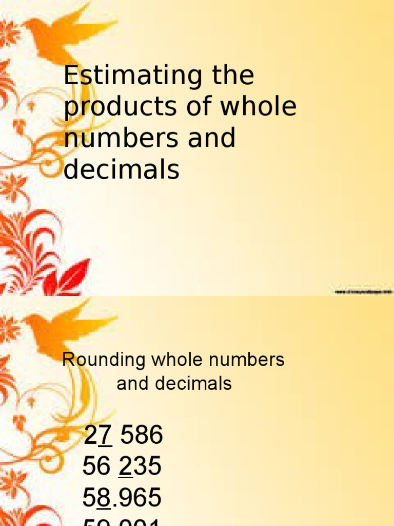 Estimating The Products of Decimals | PDF | Arithmetic | Numbers