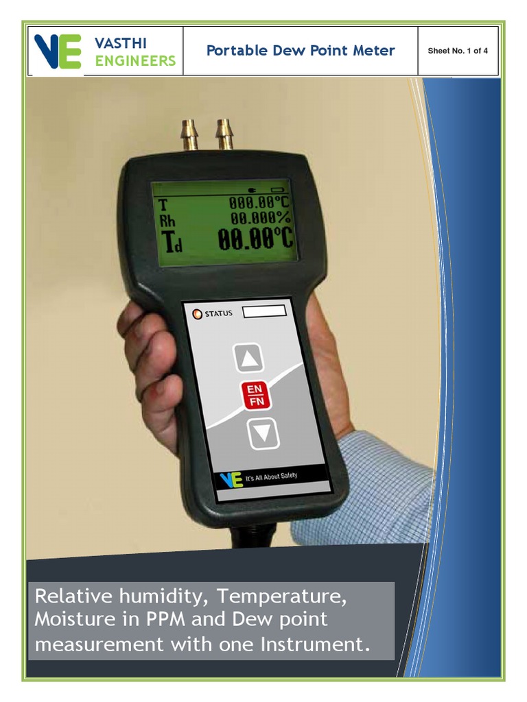 Portable Dew Point Meter for Industrial Use | PDF | Gases | Atmosphere ...