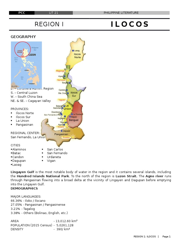 Ilocos Region: Literature and Geography | PDF | Philippines