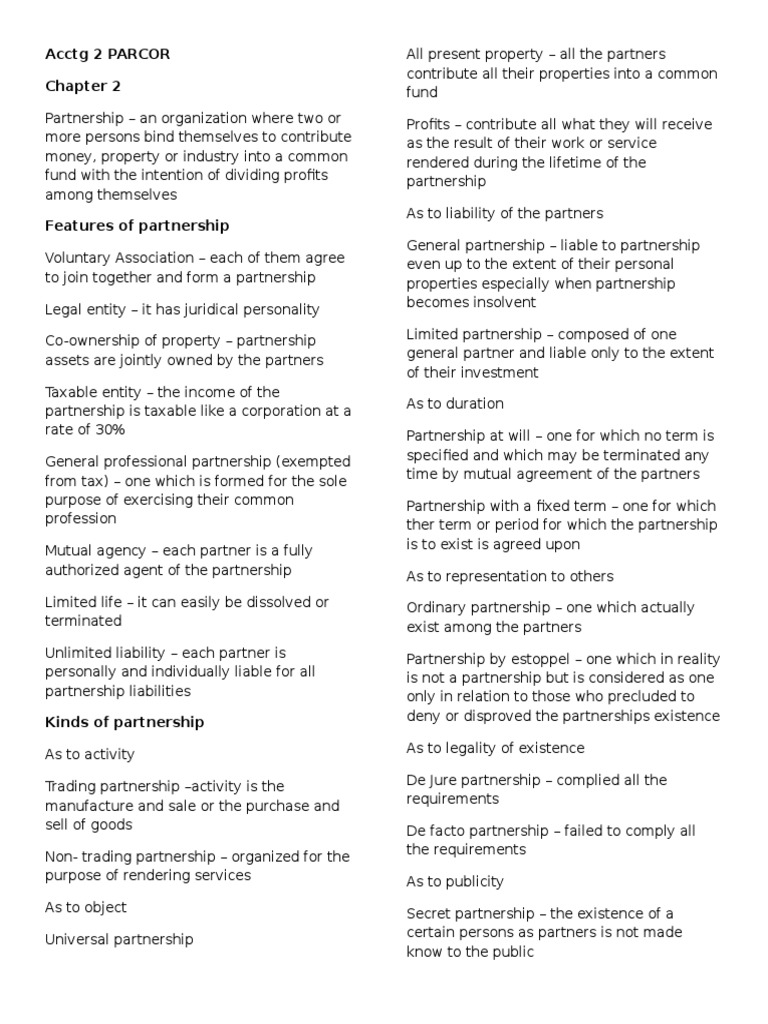 Acctg 2 PARCOR Reviewer | PDF | Corporations | Stocks