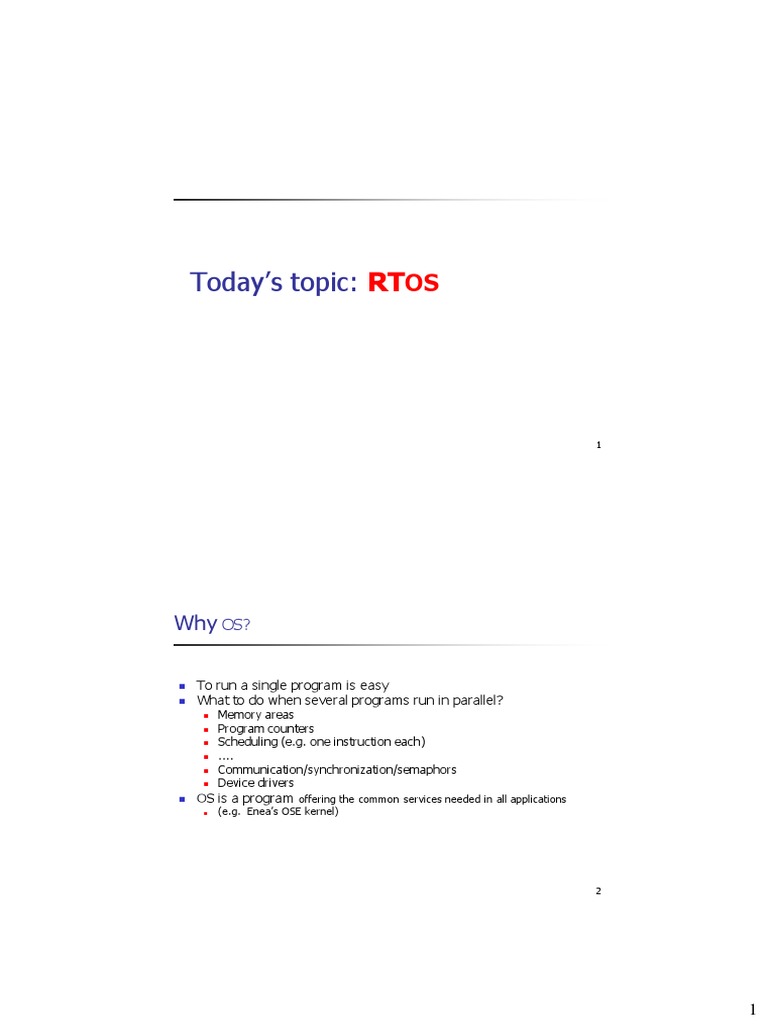 RTOS | PDF | Scheduling (Computing) | Operating System