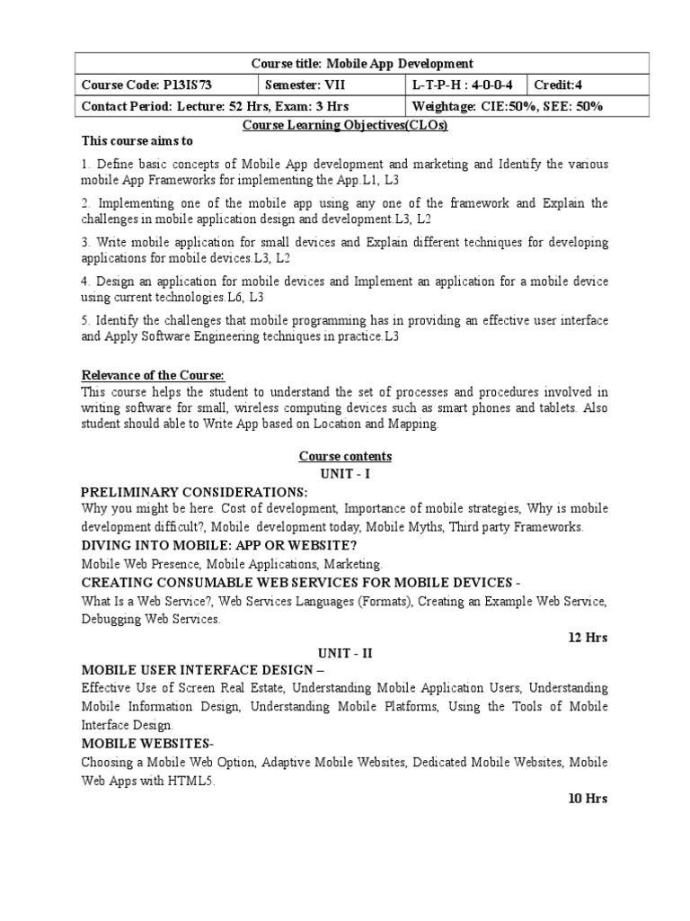 Mad Syllabus Pdf Mobile App Mobile Device