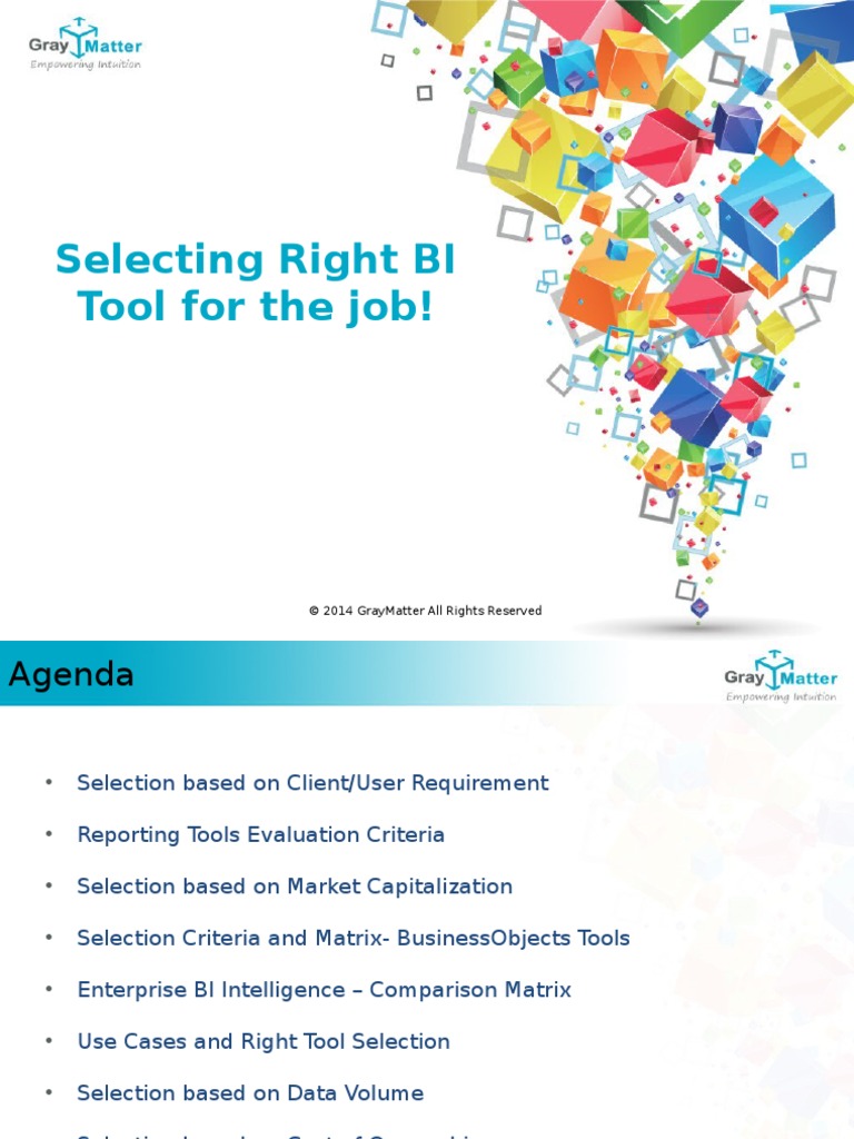 Selecting Right BI Tool | PDF | Business Intelligence | Sas (Software)