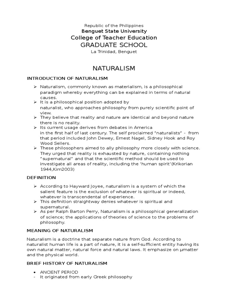 Naturalism | PDF | Naturalism (Philosophy) | Metaphysical Naturalism