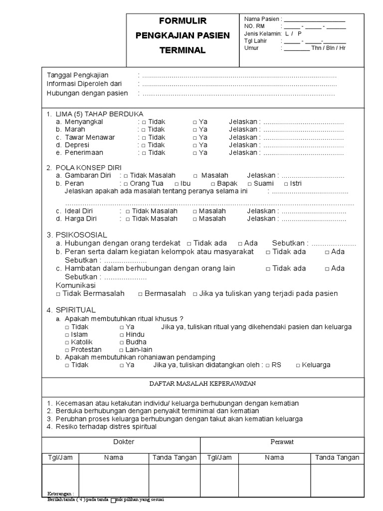 Pengkajian Pasien Terminal | PDF