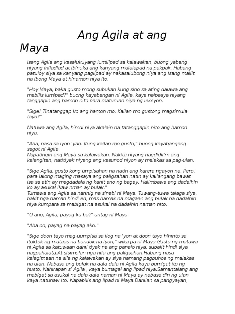 Ang Agila at Ang Maya | PDF