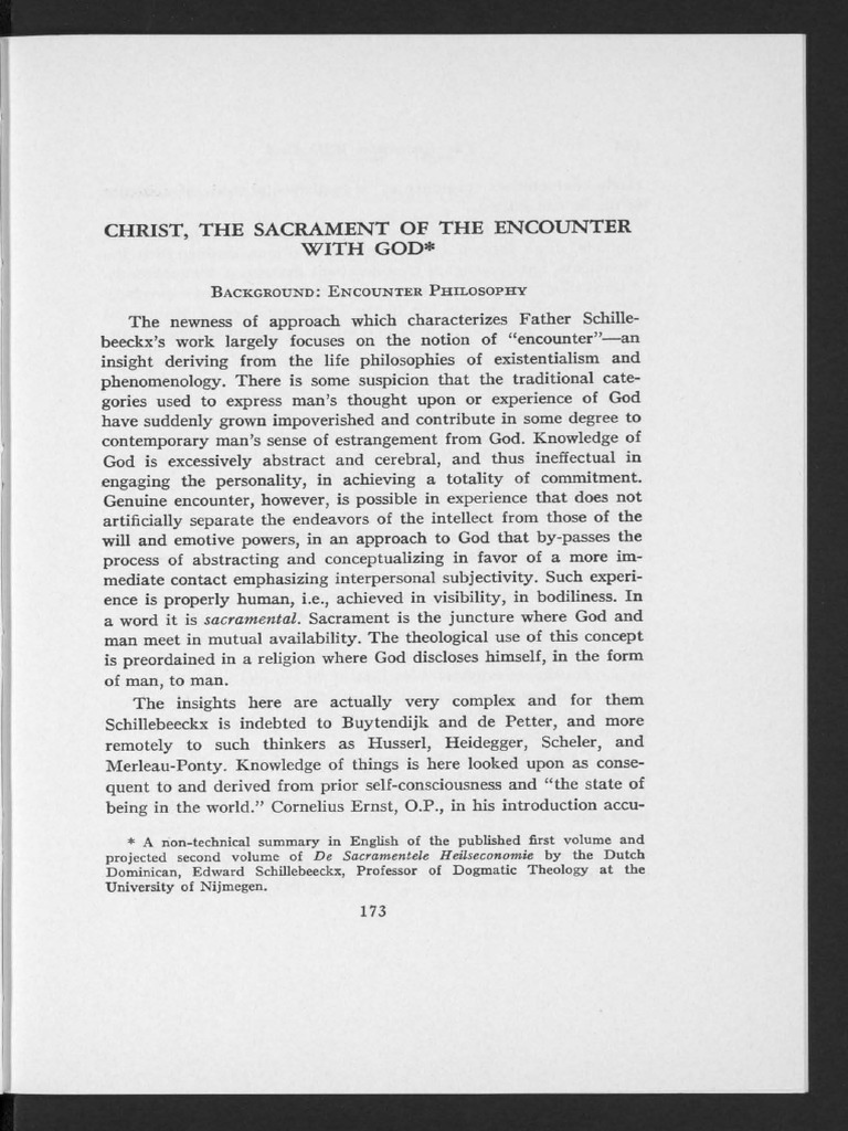 Christ, The Sacrament of The Encounter With God | PDF | Sacraments ...