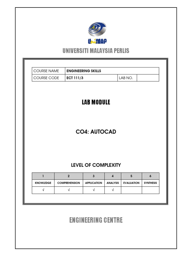 Ect 111 Autocad Modul | PDF | 2 D Computer Graphics | Computer Aided Design