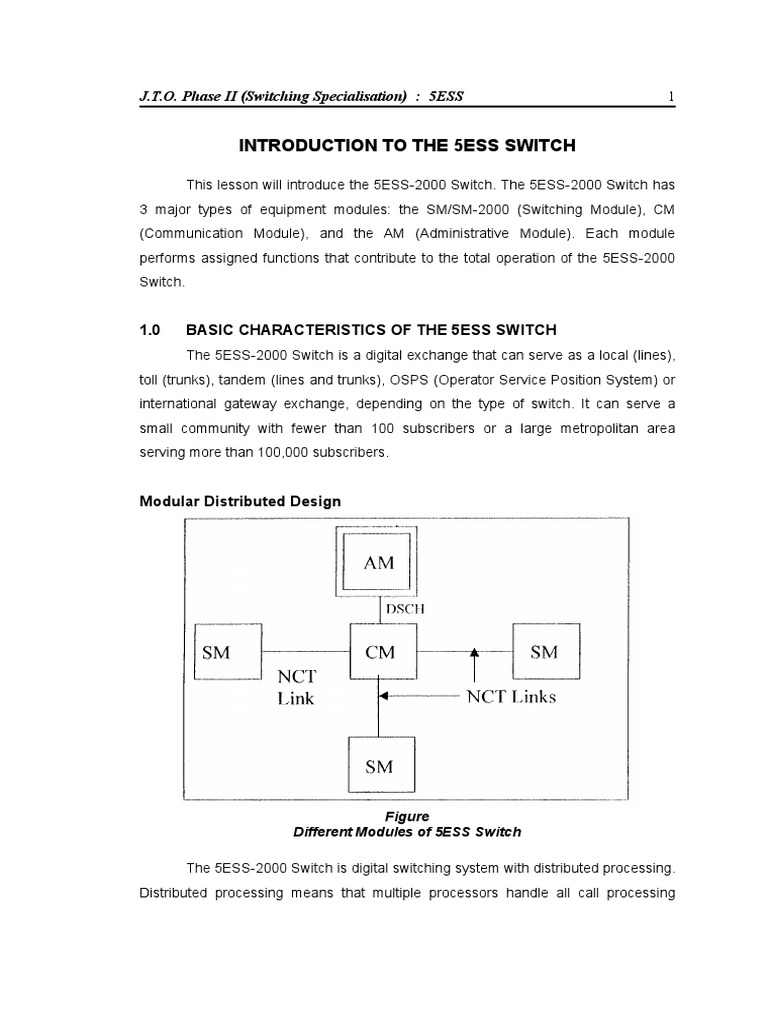 5ESS | PDF | Telephone Exchange | Electronics