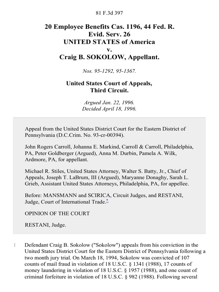20 Employee Benefits Cas. 1196, 44 Fed. R. Evid. Serv. 26 United States ...
