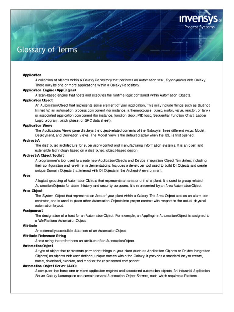 System Platform Glossary | PDF | Remote Desktop Services | Object ...